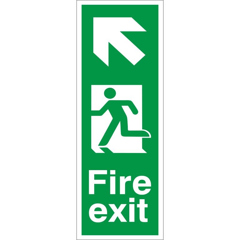 Fire Exit Arrow Up Left Sign | HallMark Compliance LTD