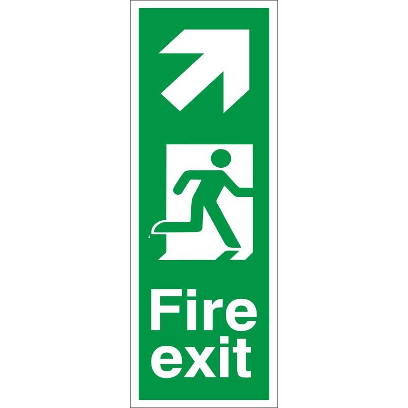 Fire Exit Arrow Up Right Sign | HallMark Compliance LTD