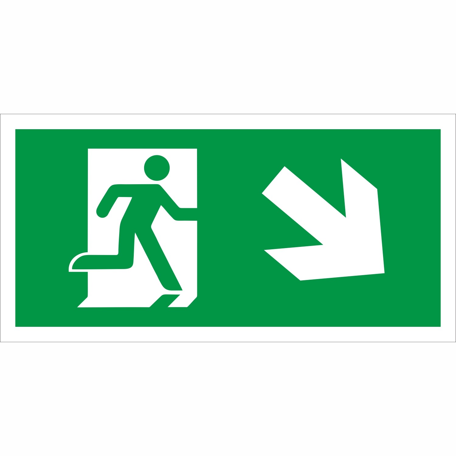Fire Exit Symbol Only With Arrow Down Right Sign | HallMark Compliance LTD
