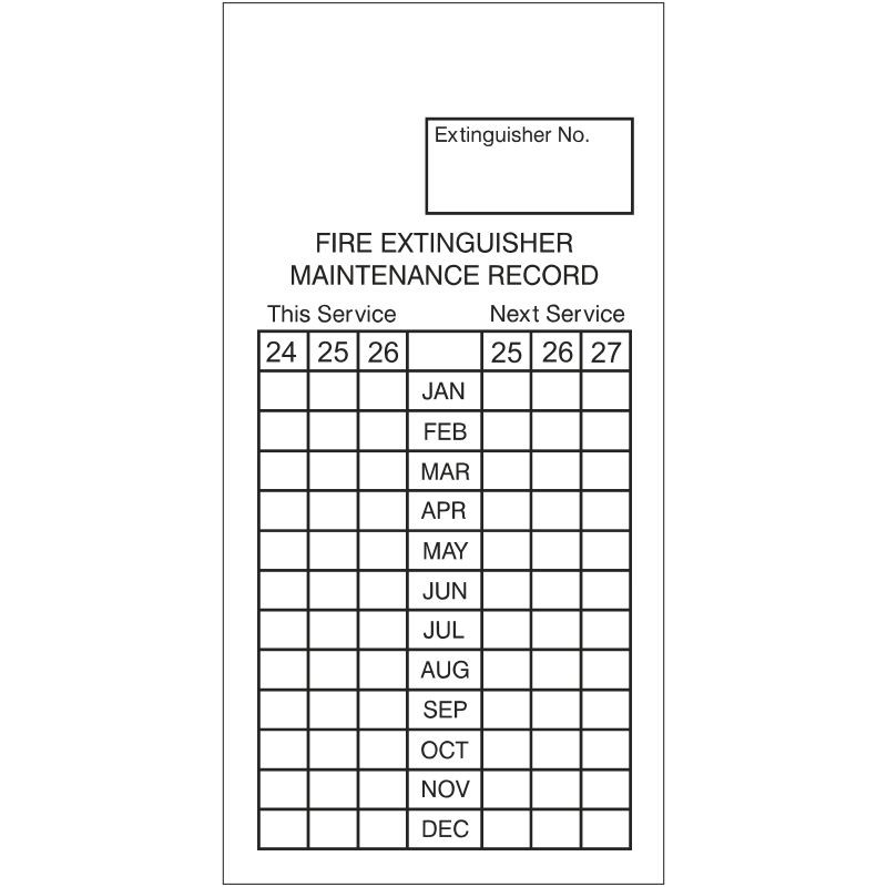 Fire Extinguisher Maintenance Record Sign | HallMark Compliance LTD