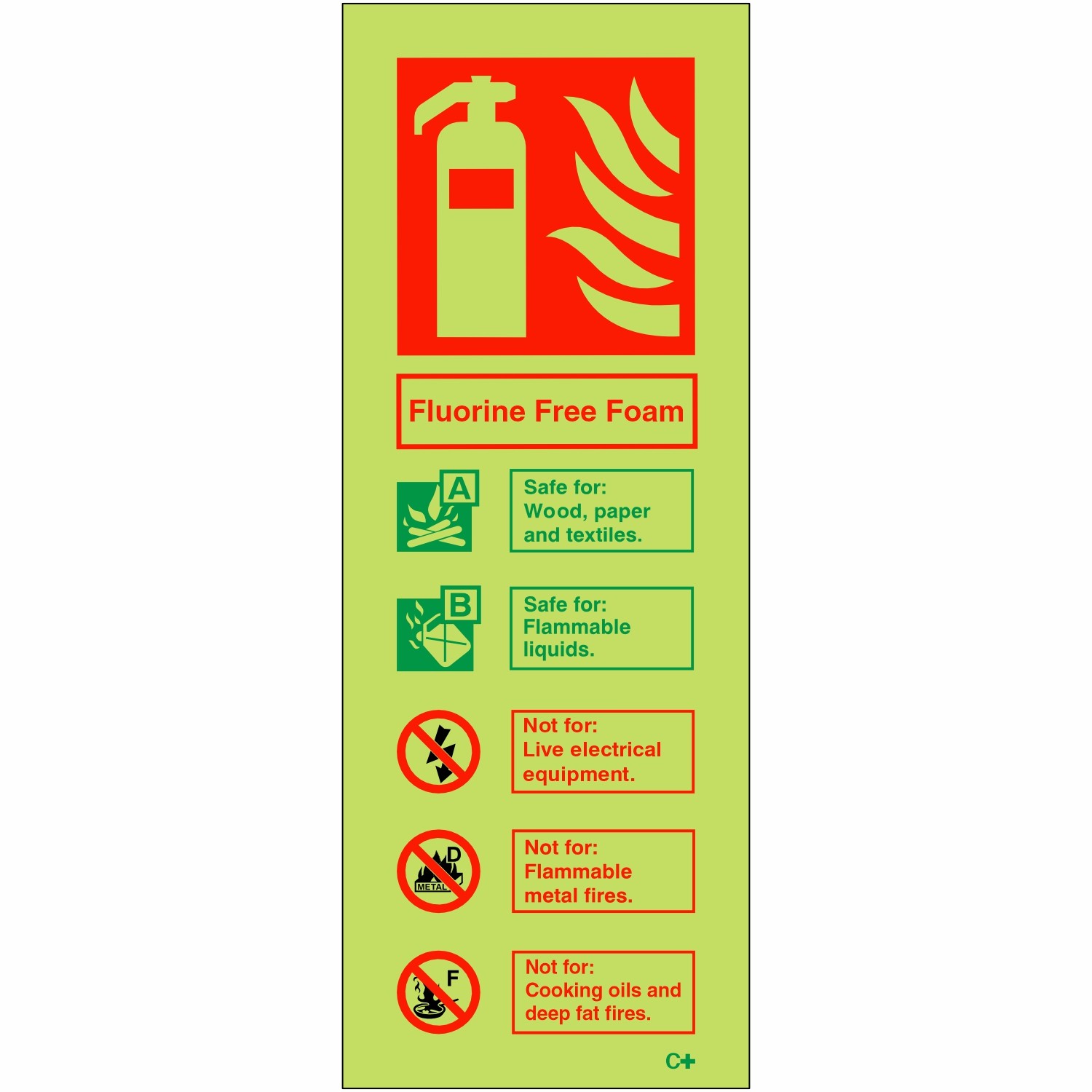 Fluorine Free Foam Fire Extinguisher ID Sign | HallMark Compliance LTD