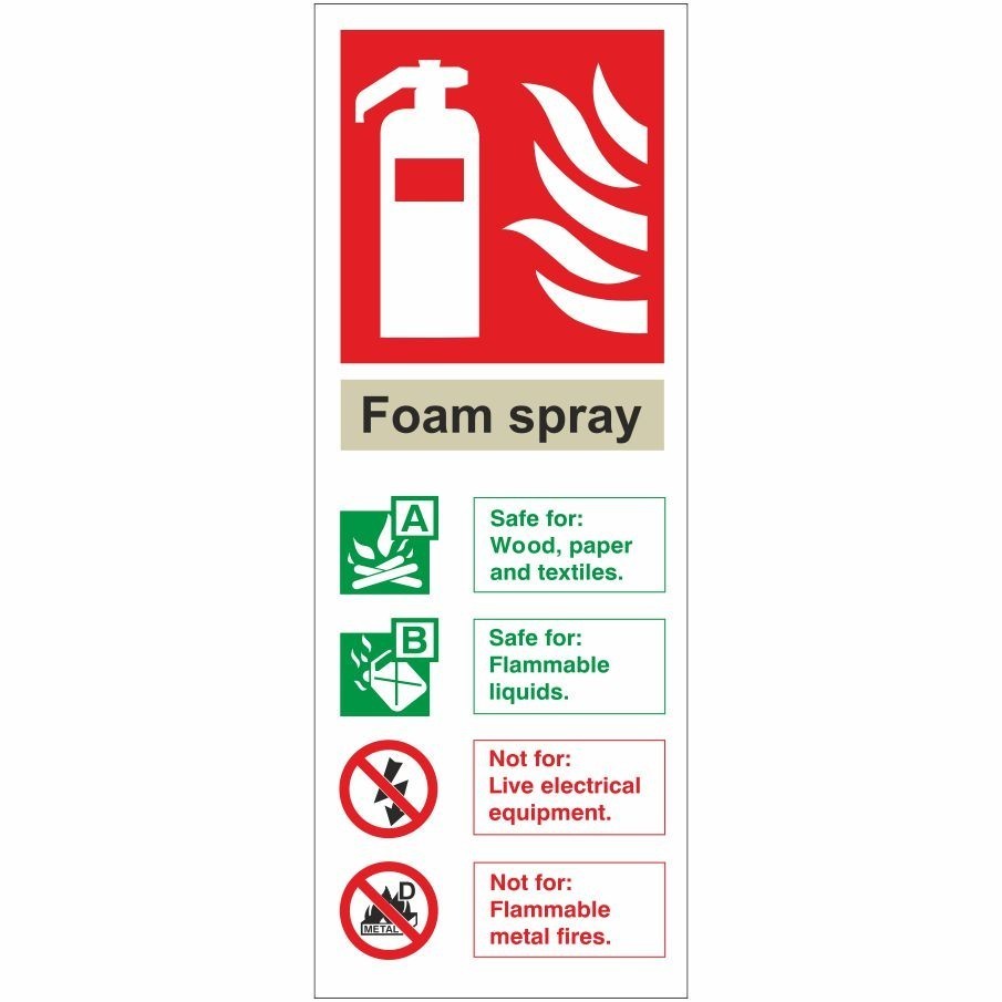 Foam Spray Fire Extinguisher ID Sign | HallMark Compliance LTD