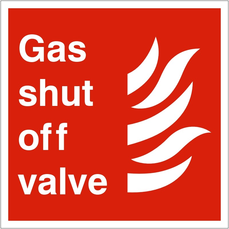 Gas Shut Off Valve Sign | HallMark Compliance LTD