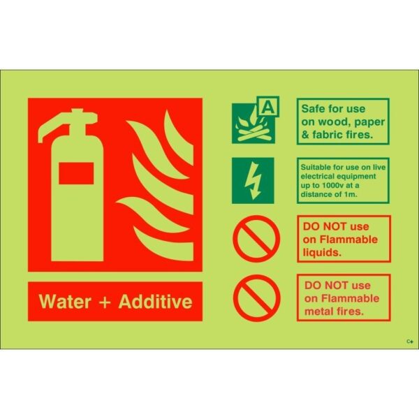 Glow In Dark Water + Additive Fire Extinguisher Sign | HallMark ...
